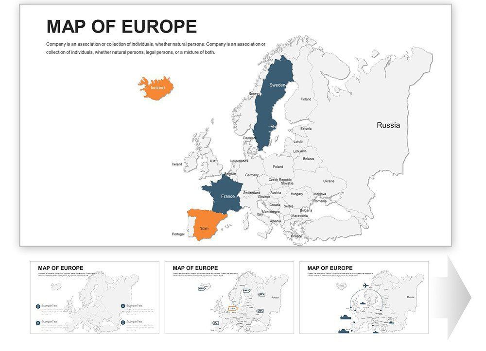 Editable Europe Maps Keynote Template - 42 Slides