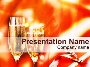 Festive Champagne Celebration PPT Template