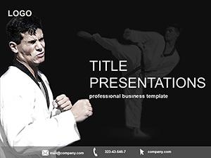 Taekwondo training Sports PowerPoint templates