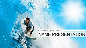 Surfing Features PowerPoint Template for Water Sports Enthusiasts