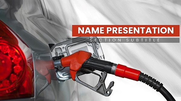 Gasoline Fuel Pump PowerPoint Template for Presentations | High-Quality