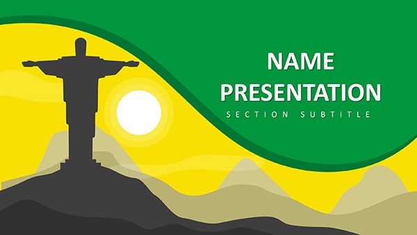 Flag of Brazil PowerPoint template