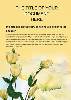 Red Flower Word document template design