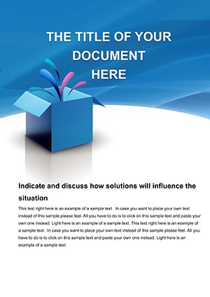 Flying Box Word document template