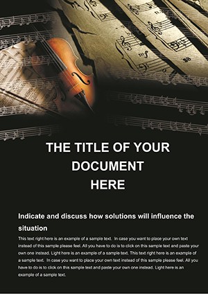 Violin and Sheet Music Word Template