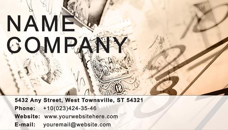 Postage stamps collecting Business Card template