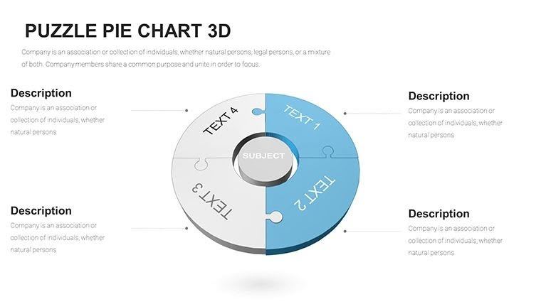 3D Puzzle Pie Keynote Charts - Download Infographic Presentation Templates