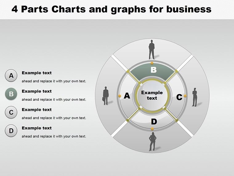4 Parts Pie and Graphs Business Keynote charts