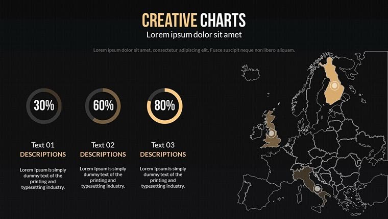 Creative Dark Color Keynote charts templates
