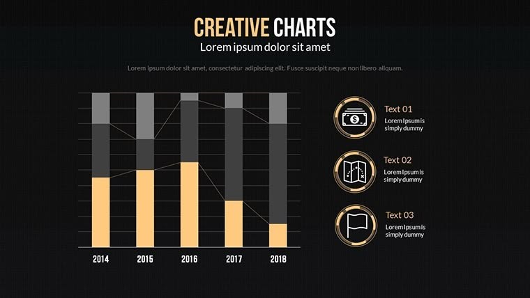 Creative Dark Color Keynote charts templates