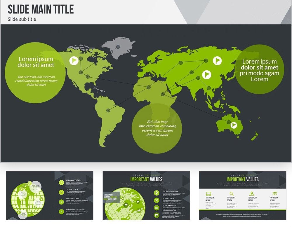 World Economic Situation Keynote charts template | ImagineLayout.com