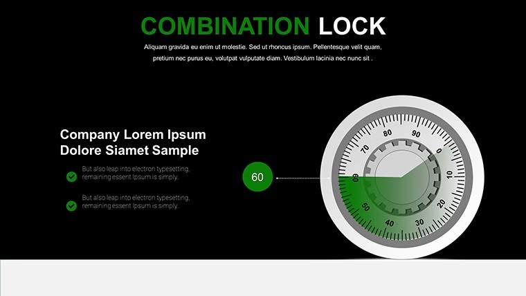 Combination Lock Keynote Charts - Download Free Template