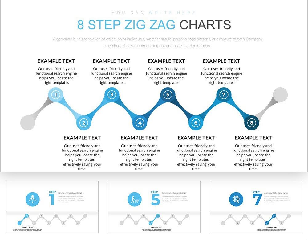 Step Zig Zag Keynote charts | ImagineLayout.com