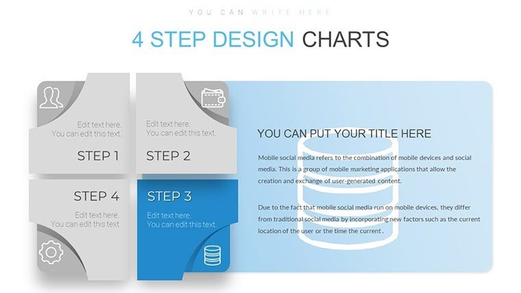 4 Steps Square Keynote charts