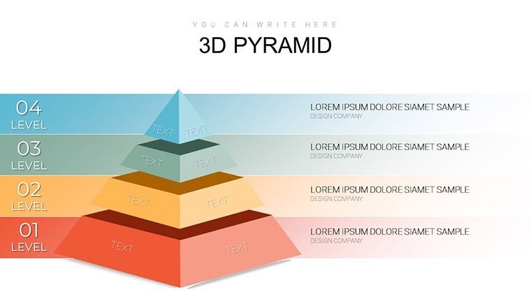 3D Pyramid - 5 Level Keynote charts