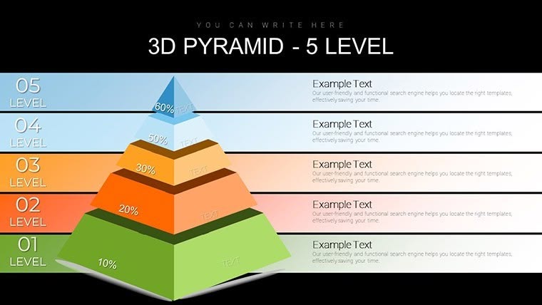 3D Pyramid - 5 Level Keynote charts
