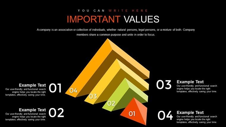 Horizontal Split Pyramid Charts Template for Keynote Presentations