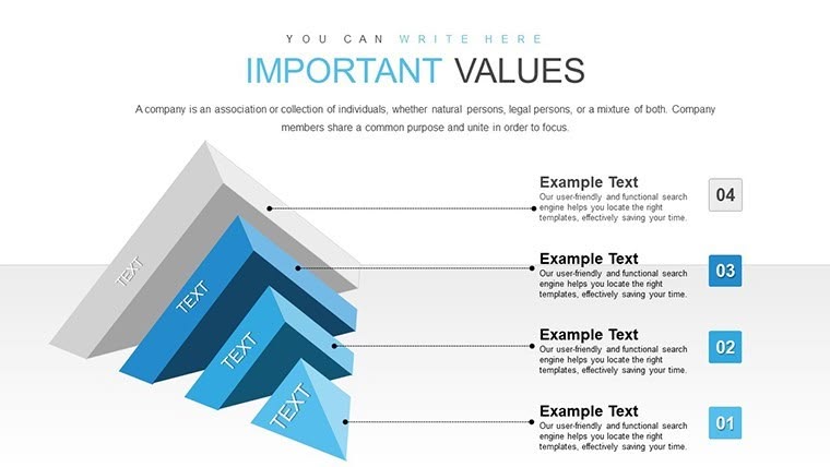 Horizontal Split Pyramid Charts Template for Keynote Presentations