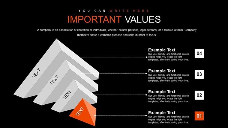 Horizontal Split Pyramid Charts Template for Keynote Presentations