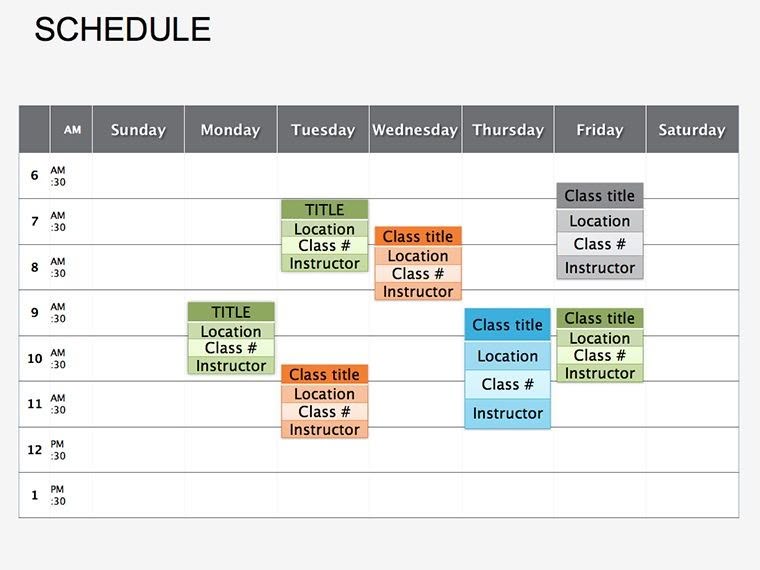 Schedule Keynote diagrams template