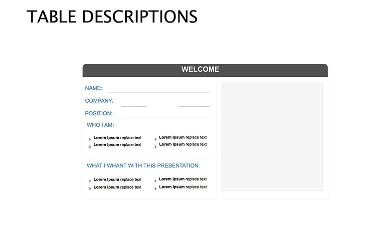 Creativity with Stunning Table Descriptions Keynote Diagrams