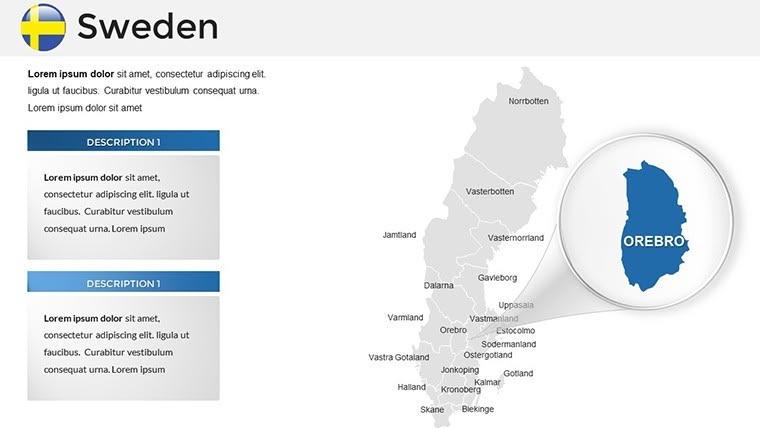 Map Sweden: Keynote Maps of Sweden Templates