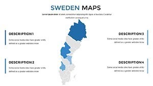 Map Sweden: Keynote Maps of Sweden Templates