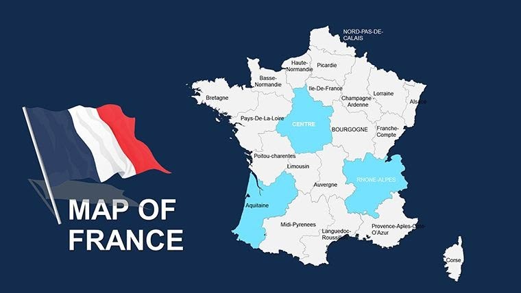 France Editable Keynote Maps Template - Professional and Customizable