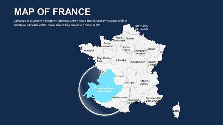 France Editable Keynote Maps Template - Professional and Customizable