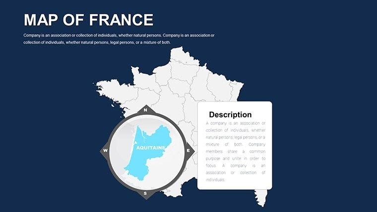 France Editable Keynote Maps Template - Professional and Customizable
