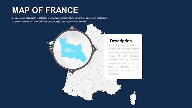 France Editable Keynote Maps Template - Professional and Customizable