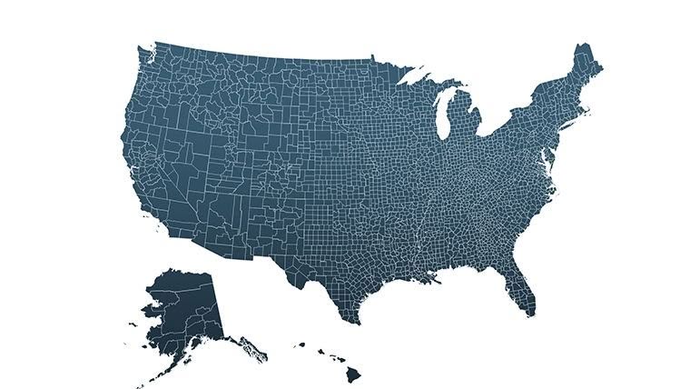 Dynamic USA Counties Maps Template for Keynote Presentation
