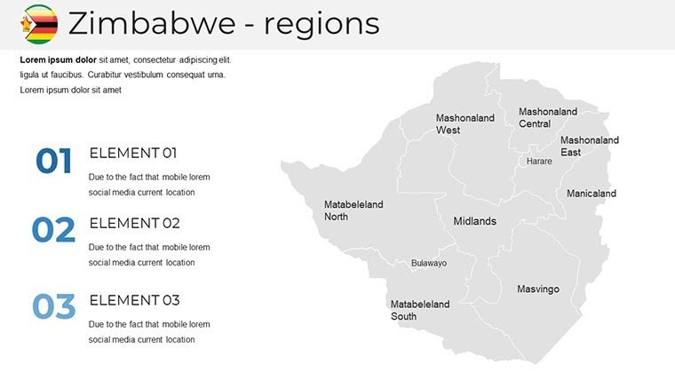 Zimbabwe map: Keynote maps of Zimbabwe template