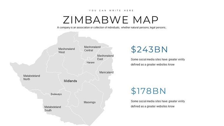 Zimbabwe map: Keynote maps of Zimbabwe template