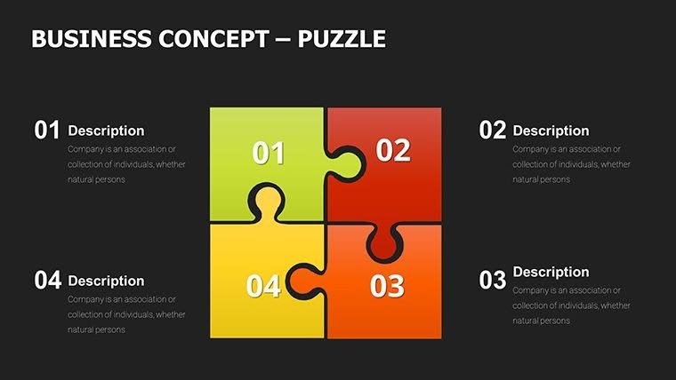 Business Concept Puzzle Pieces PowerPoint Charts | Download Now