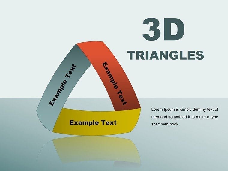 3D Tape Triangles PowerPoint Charts Template for Presentations