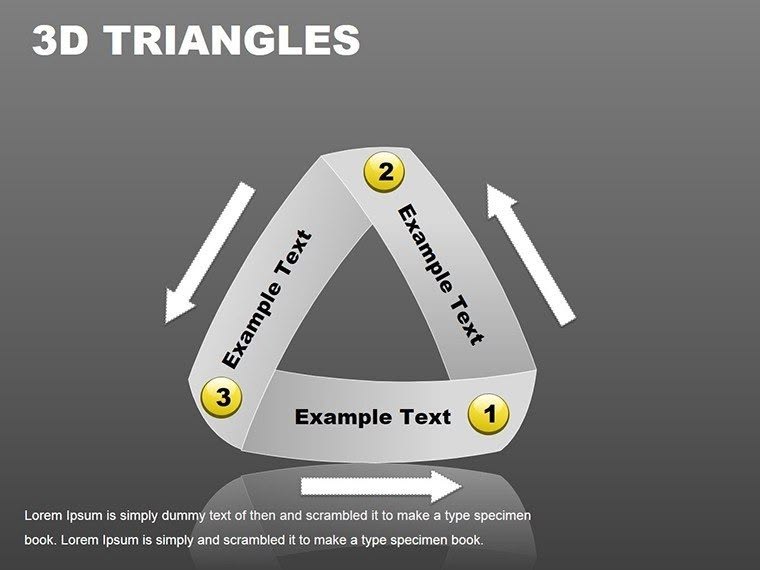 3D Tape Triangles PowerPoint Charts Template for Presentations