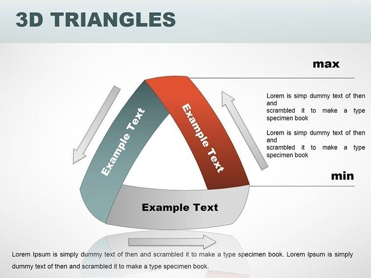 3D Tape Triangles PowerPoint Charts Template for Presentations
