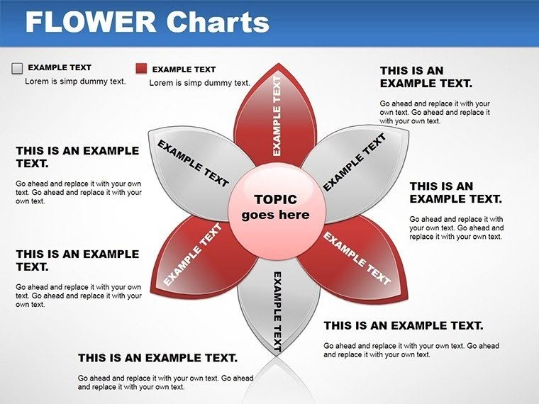 Flower PowerPoint Charts Template for Presentation