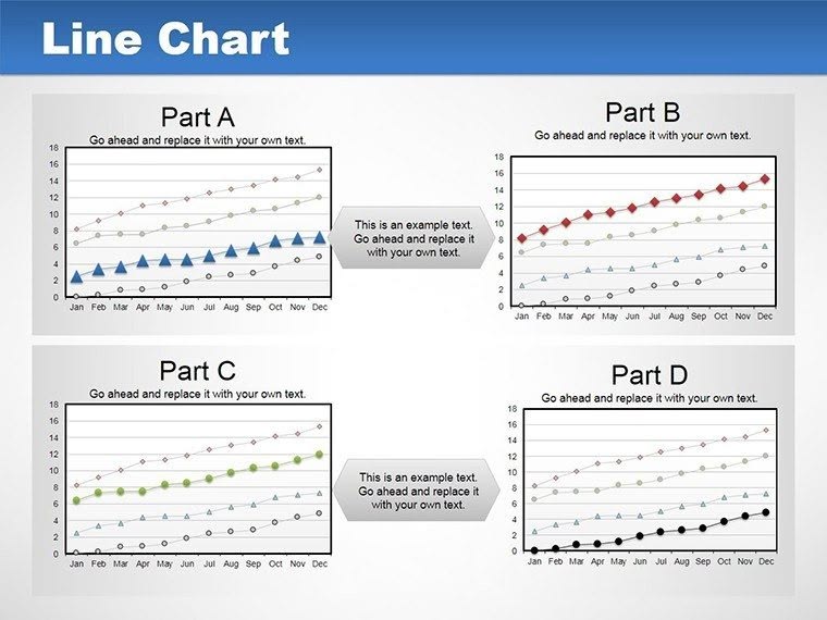 Professional Line Graph PowerPoint Charts Template