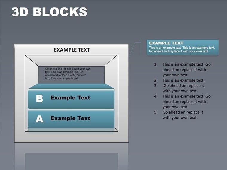 3D Blocks PowerPoint Charts Template - Presentation Download