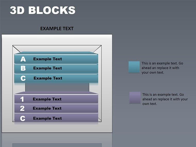3D Blocks PowerPoint Charts Template - Presentation Download