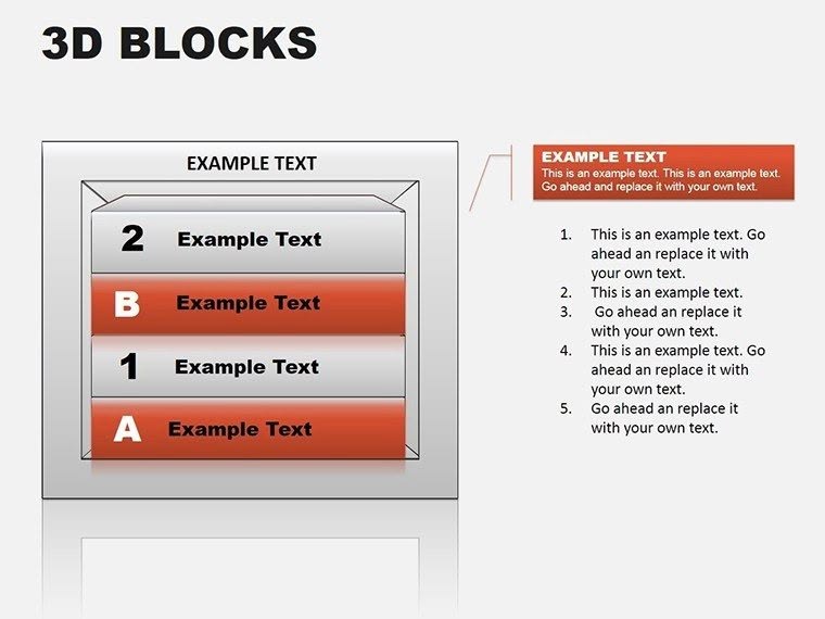 3D Blocks PowerPoint Charts Template - Presentation Download