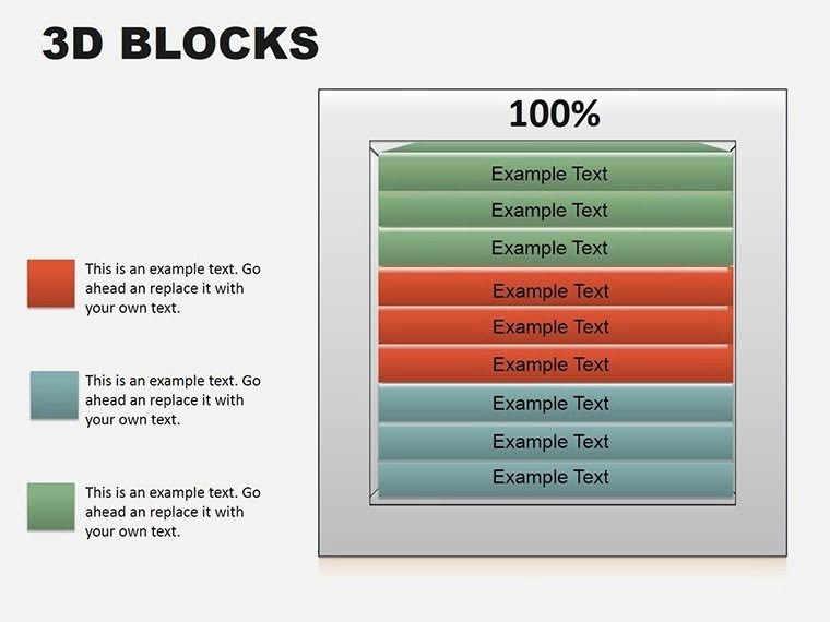 3D Blocks PowerPoint Charts Template - Presentation Download