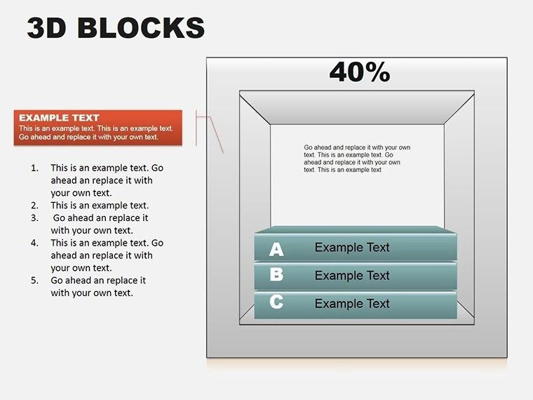 3D Blocks PowerPoint Charts Template - Presentation Download