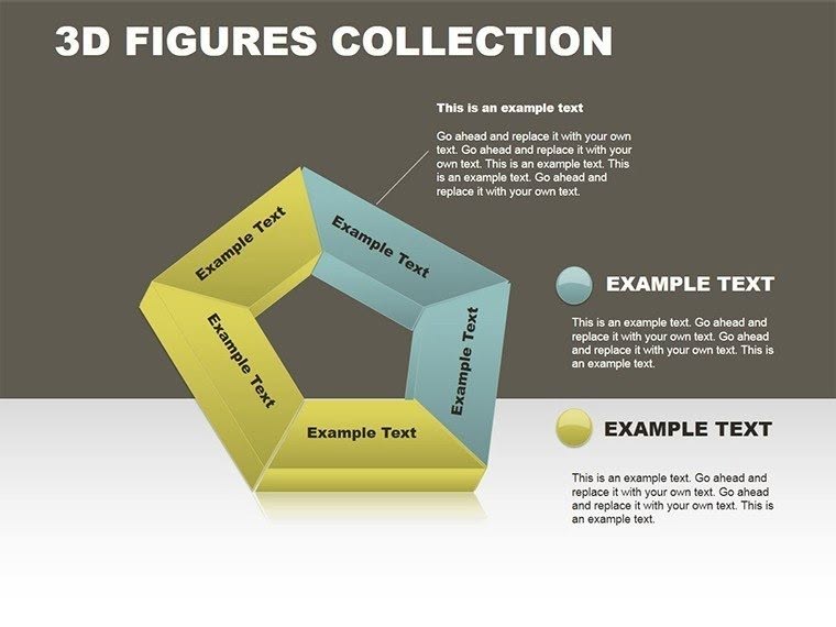 Editable 3D Hexagons PowerPoint Charts Template - Presentation