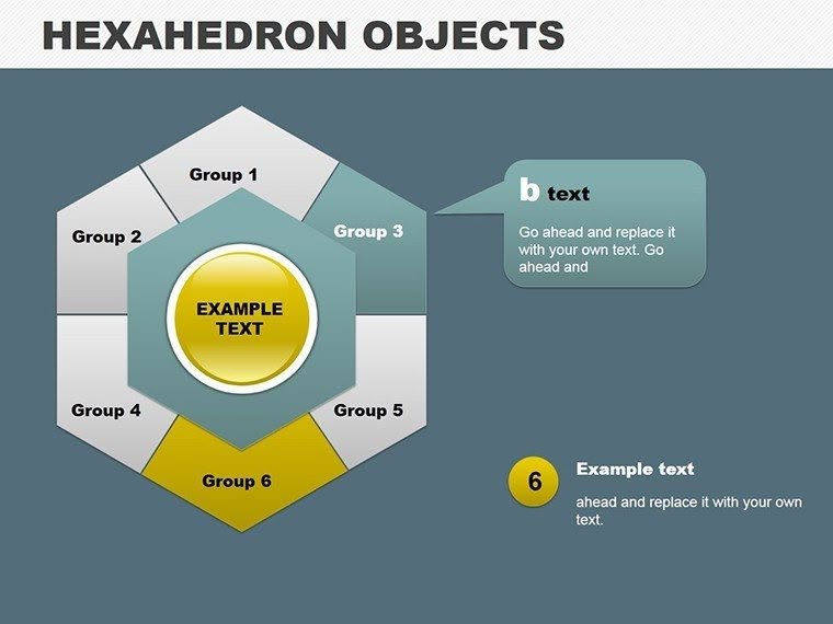 Hexagonal Objects PowerPoint Charts - Professional Presentation Template