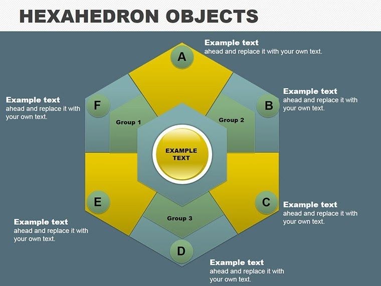 Hexagonal Objects PowerPoint Charts - Professional Presentation Template