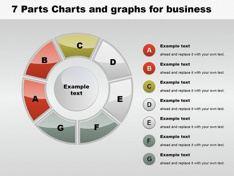7-Part Pie Graphs for Business PowerPoint Charts | Presentation Template