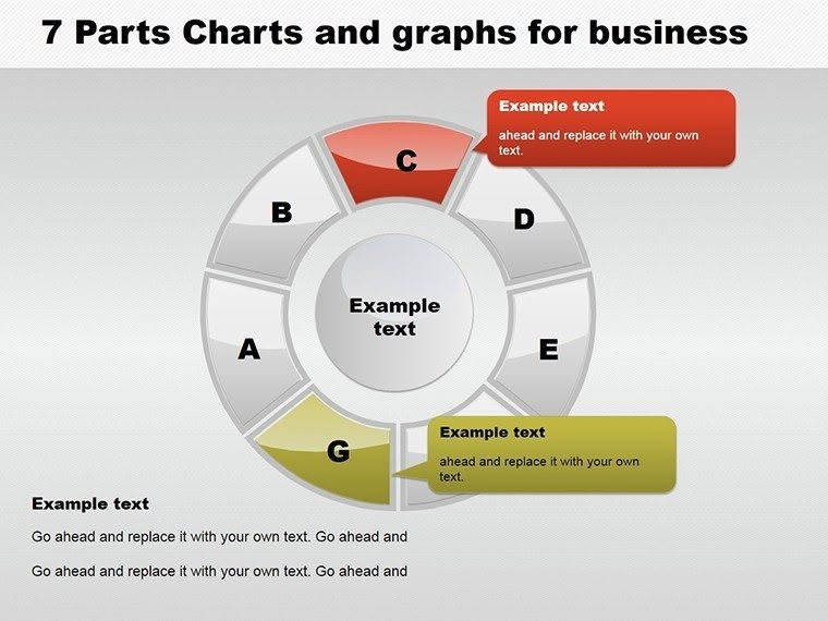 7-Part Pie Graphs for Business PowerPoint Charts | Presentation Template